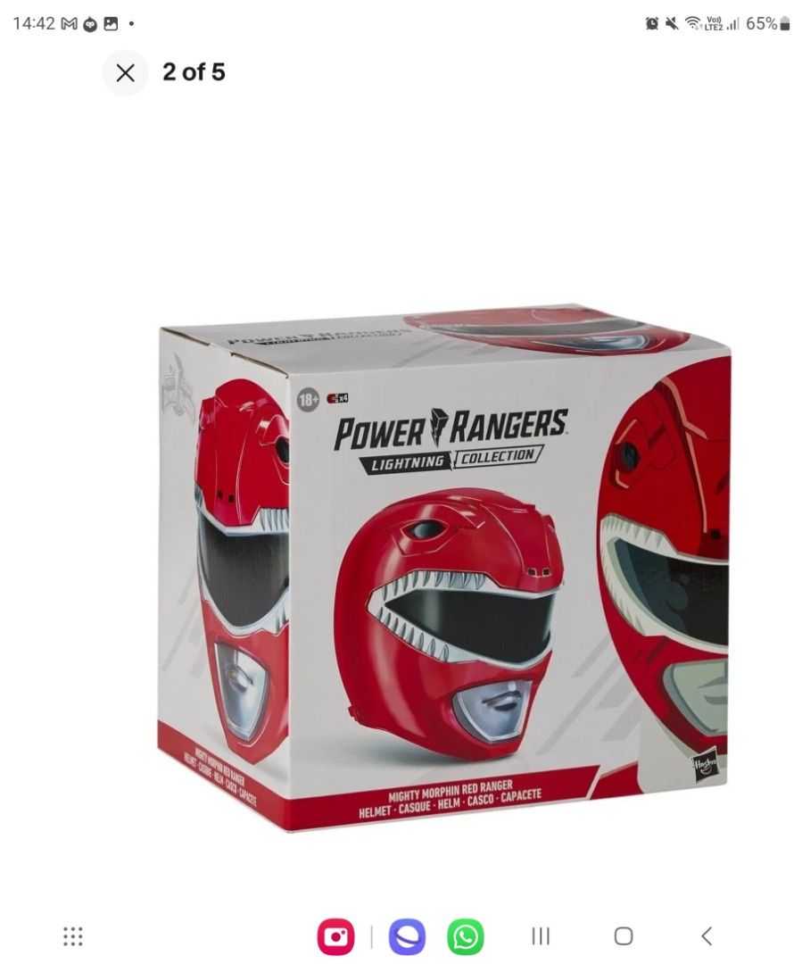 Power Rangers Lightning Collection Mighty Morphin Red Ranger Helmet ...