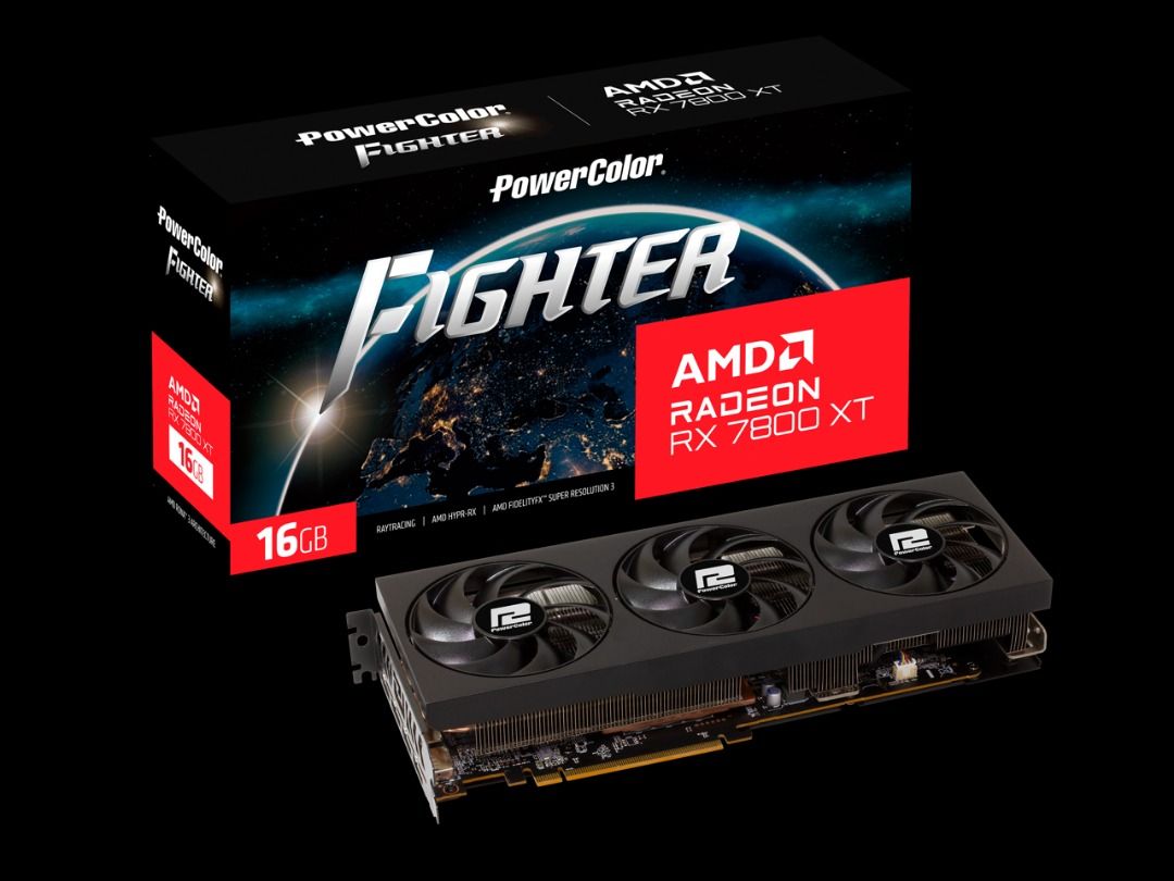 PowerColor Fighter AMD Radeon RX 7800 XT 16GB GDDR6 Graphics Card ...