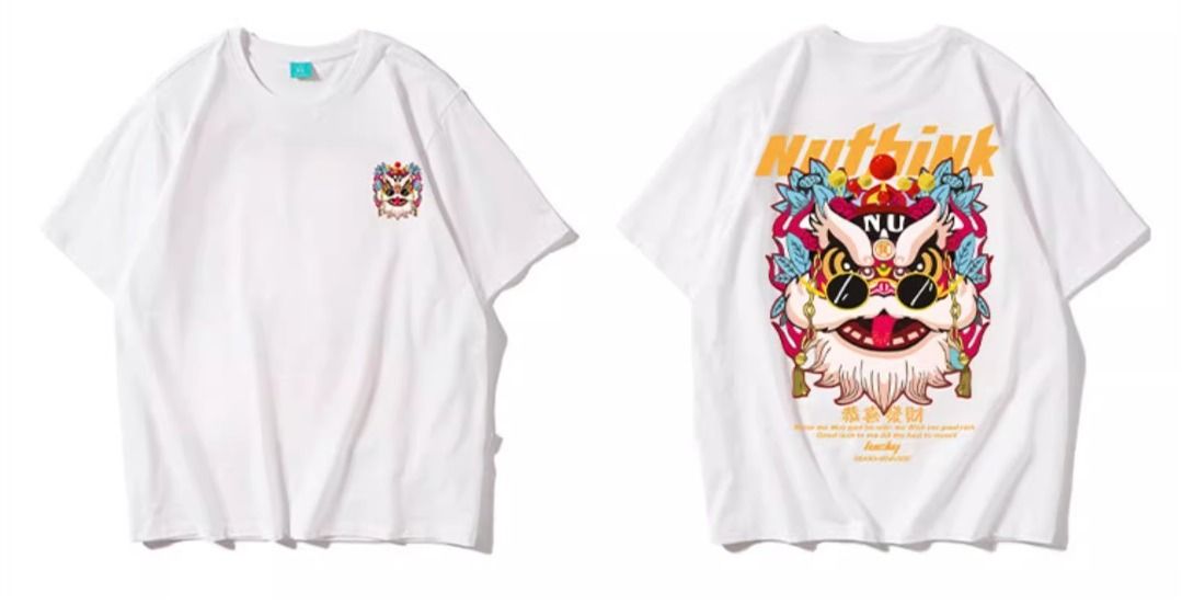 [Pre-Order] Nuthink Lion Dance Head Oversized Tee, Men's Fashion, Tops ...