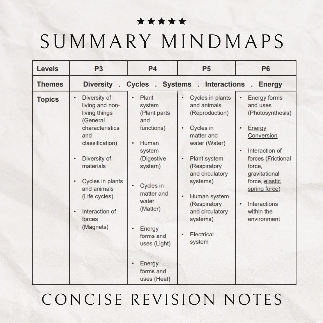 Primary 3 5 Science Concise Mind Map Notes Hobbies And Toys Books
