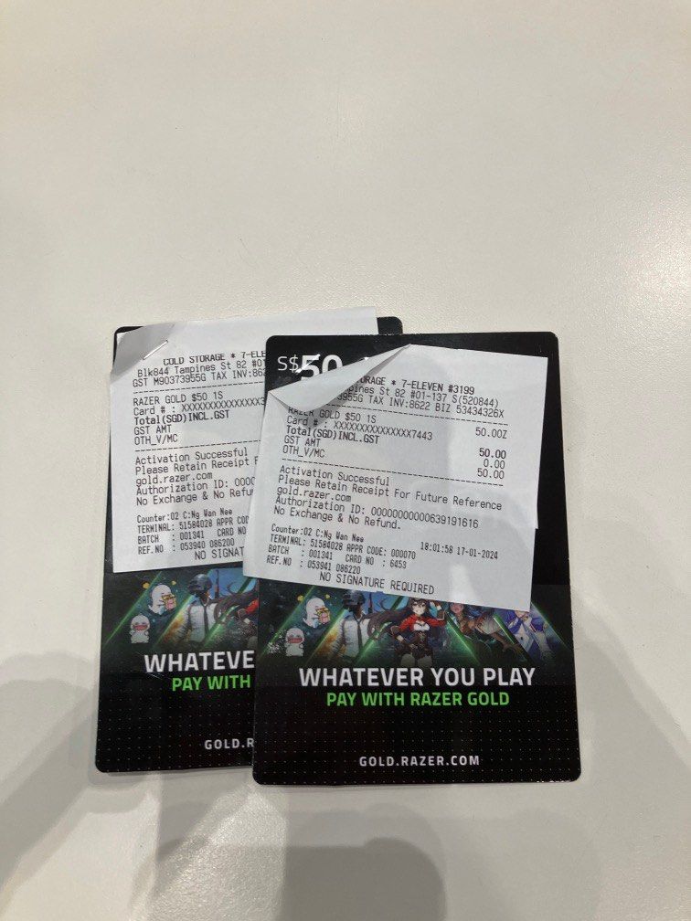 Razor Gold Gift Card / Credit, Video Gaming, Gaming Accessories, Game ...