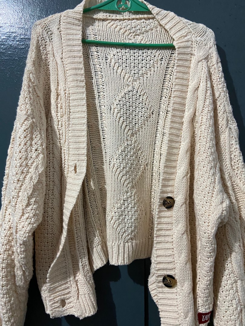 Red TV cardigan, Women's Fashion, Coats, Jackets and Outerwear on Carousell