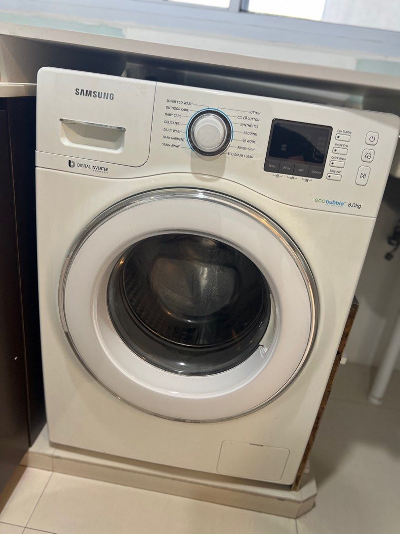 Samsung Washing Machine Eco Bubble 8kg, TV & Home Appliances, Washing ...