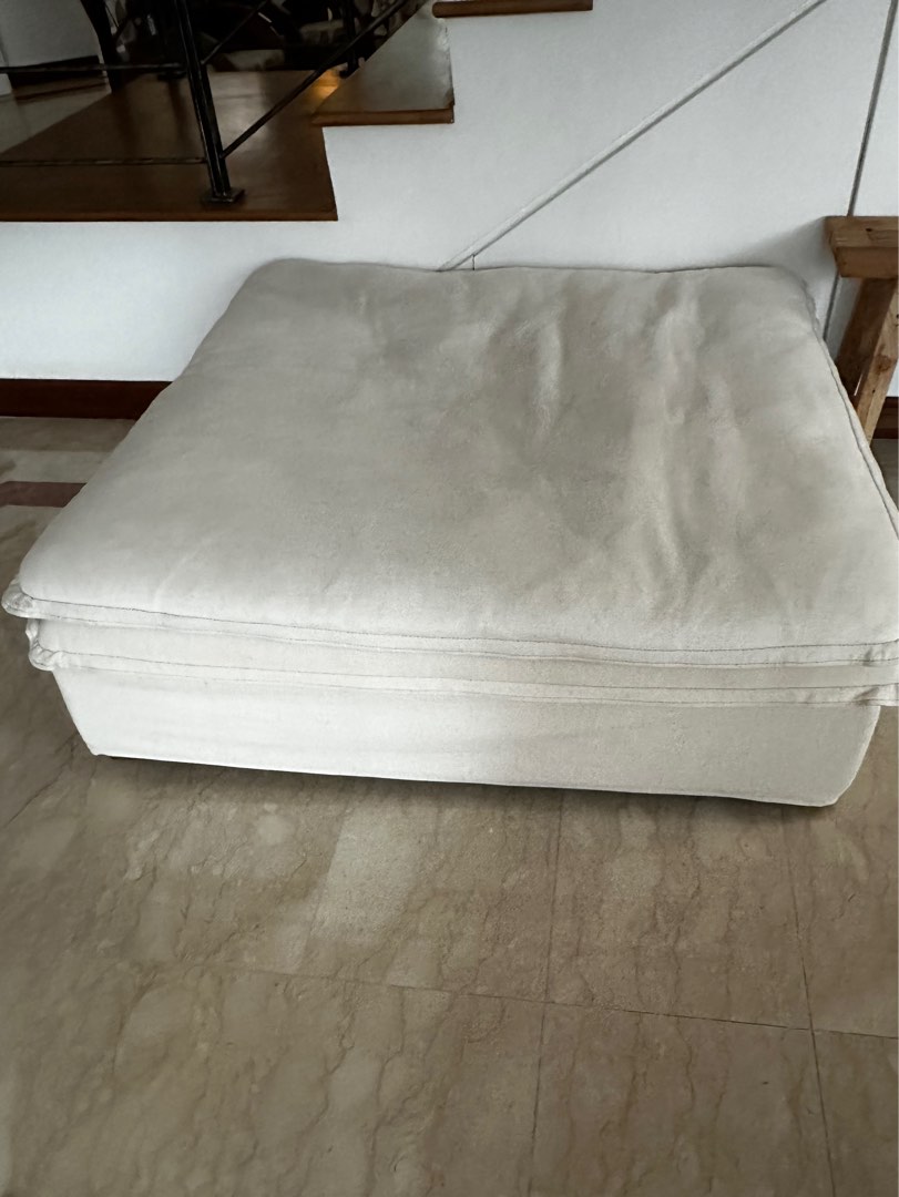 Sectional 1m x 1m sofa with top layer filled with goose down feathers ...