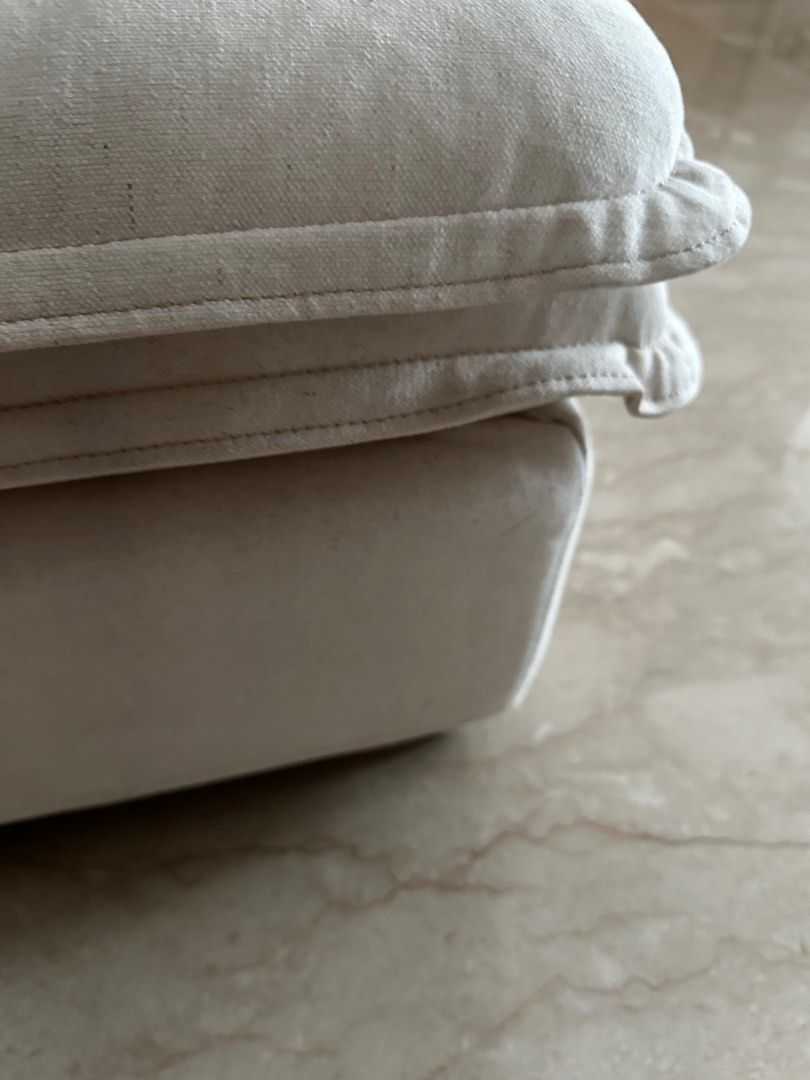 Sectional 1m x 1m sofa with top layer filled with goose down feathers ...