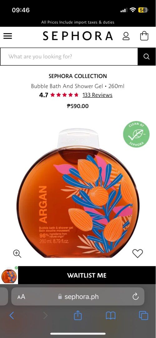 Sephora Argan Bubble Bath, Beauty & Personal Care, Bath & Body, Bath on ...