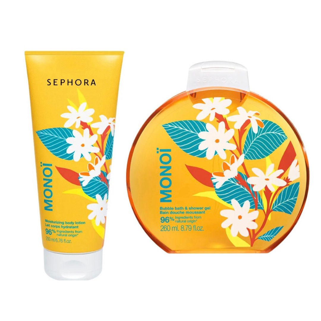 Sephora Monoi Lotion & Bubble Bath Set, Beauty & Personal Care, Bath ...