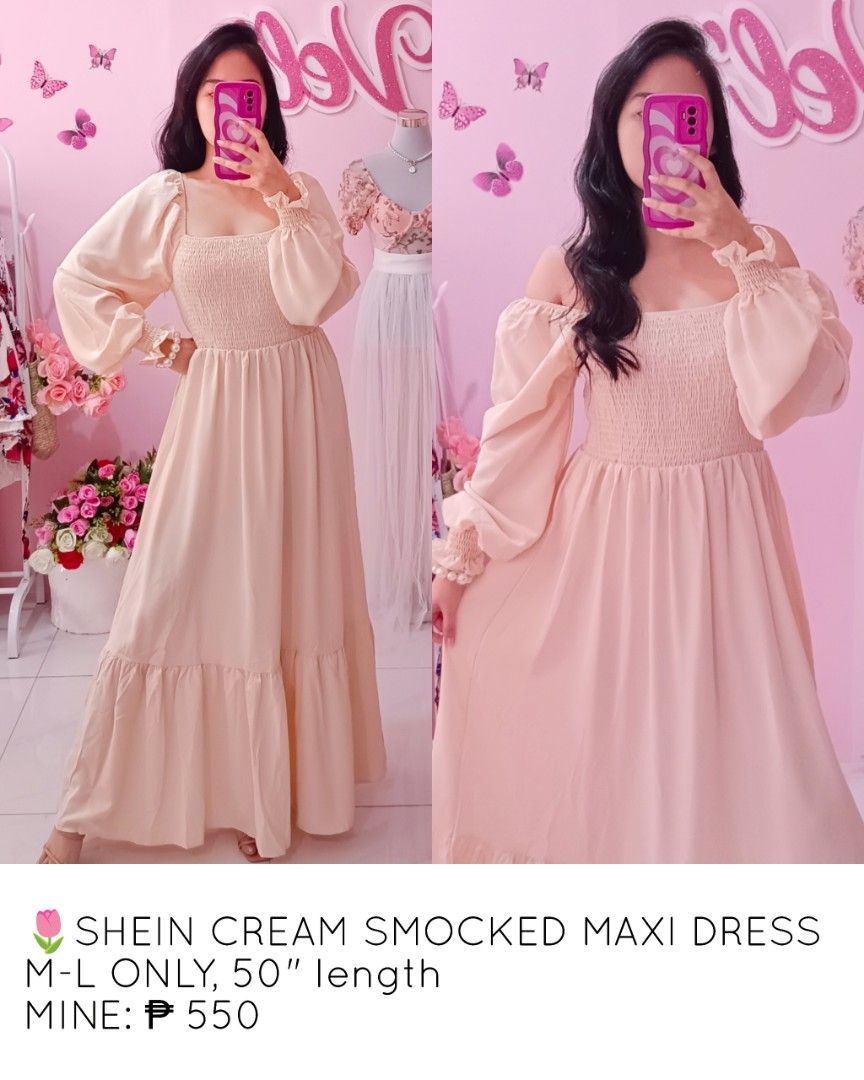 SHEIN CREAM-BEIGE DRESSES AND COORS, Women's Fashion, Dresses & Sets ...