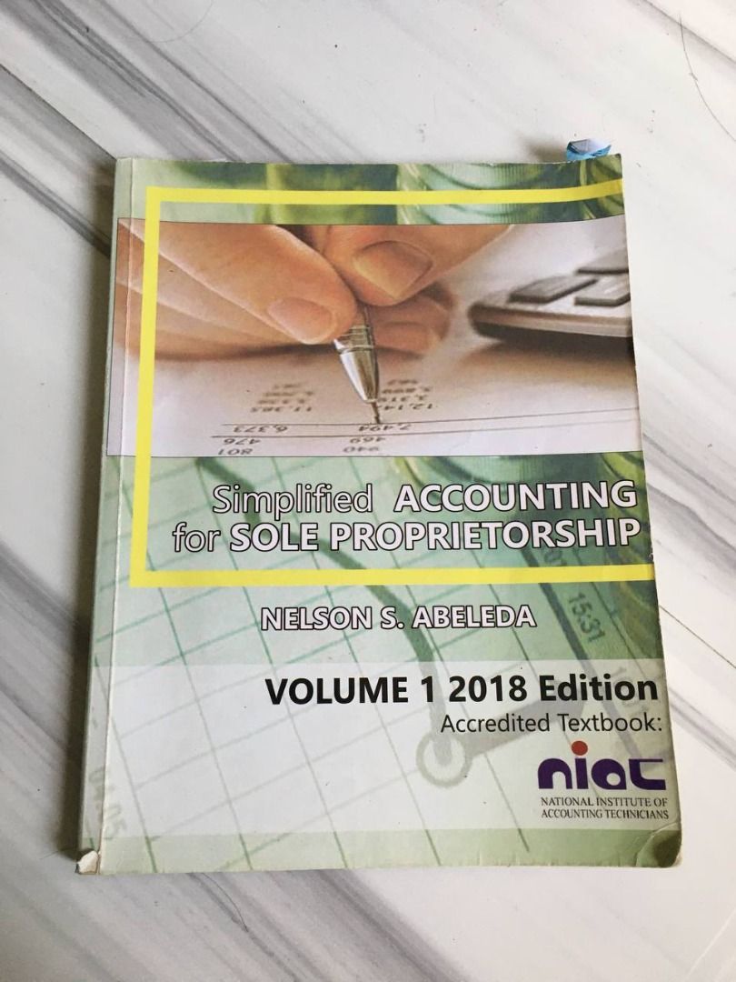 Simplified Accounting for Sole Proprietorship vol. 1 (2018) by Nelson ...