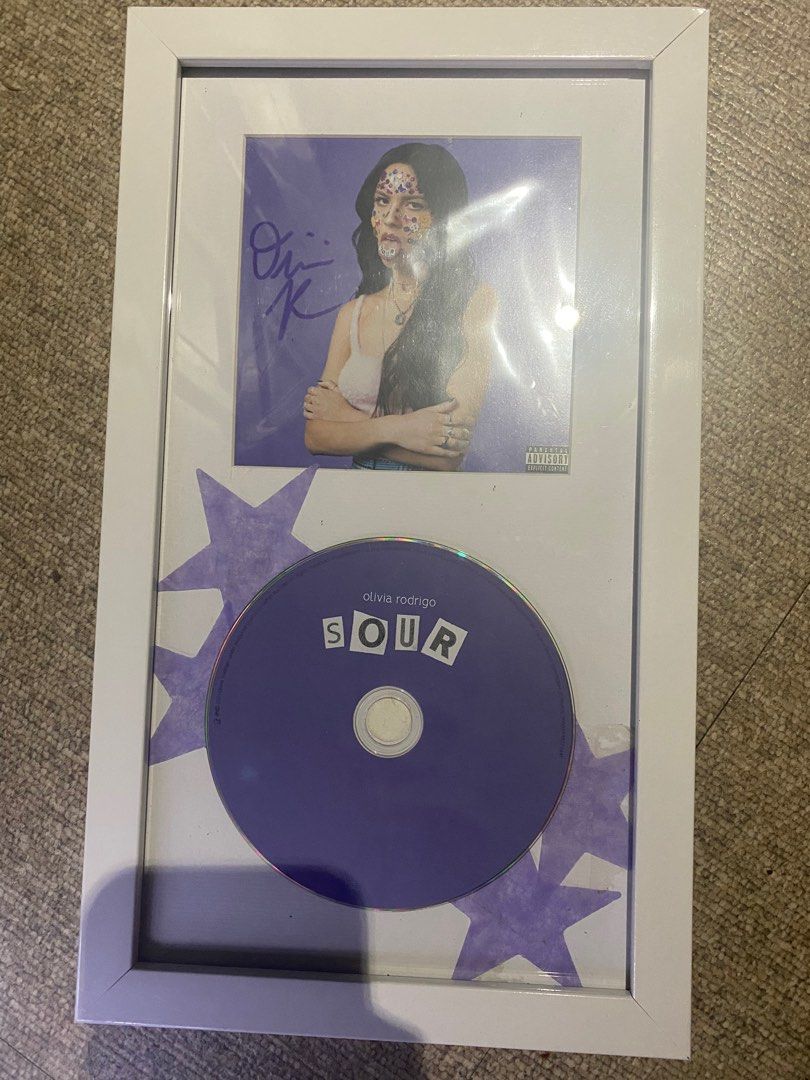 Sour Signed Olivia Rodrigo Album CD Framed, Hobbies & Toys, Music ...