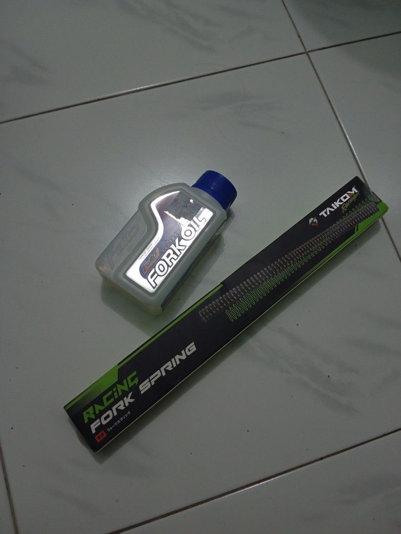 Taikom racing fork spring/ Faito fork oil, Motorcycles, Motorcycle ...