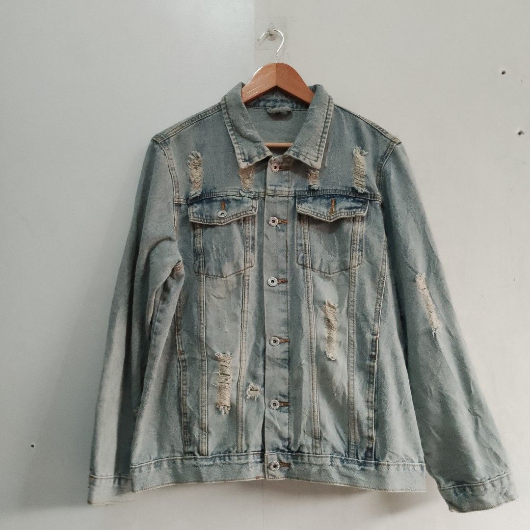 Tattered Denim jacket, Men's Fashion, Coats, Jackets and Outerwear on ...