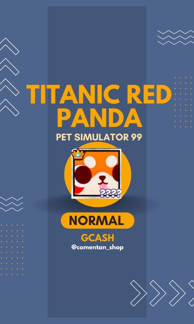 TITANIC RED PANDA | PS99 | PET SIMULATOR 99 | PETSIM99, Video Gaming ...