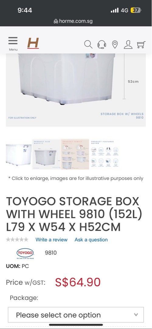 Toyogo storage box with wheels - 9810, Furniture & Home Living, Home ...