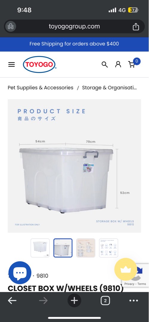 Toyogo storage box with wheels - 9810, Furniture & Home Living, Home ...