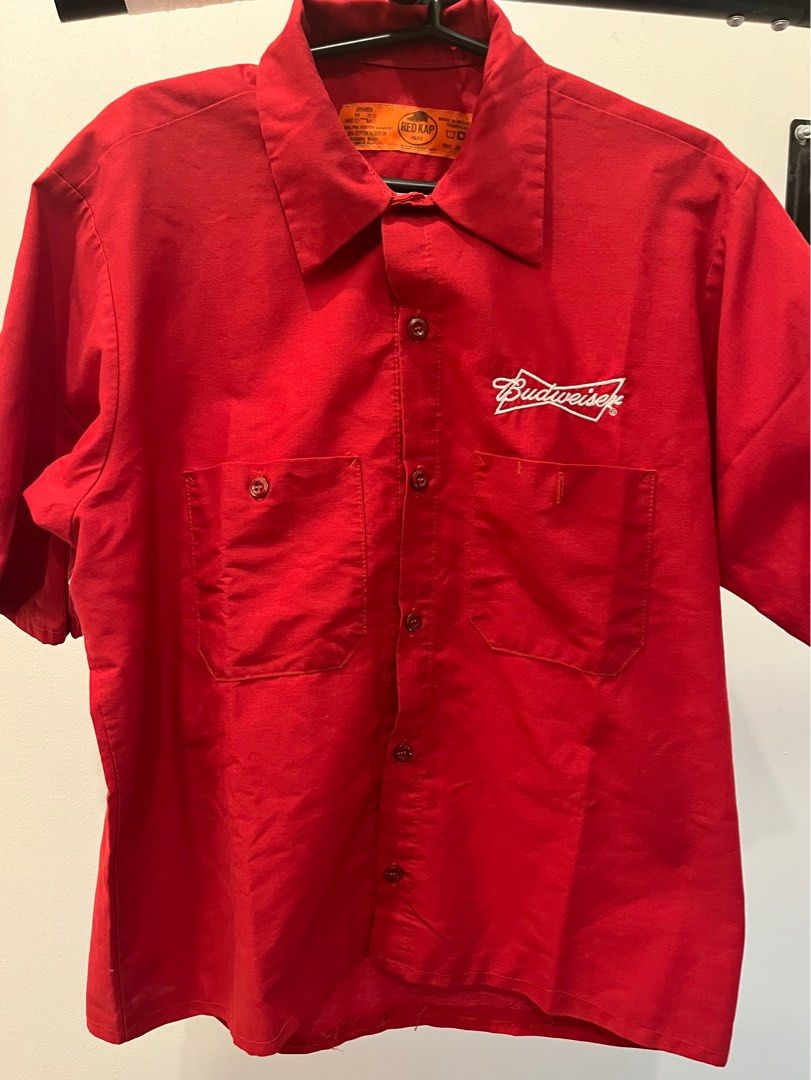 Vintage Budweiser Work Shirt, Men's Fashion, Tops & Sets, Tshirts ...