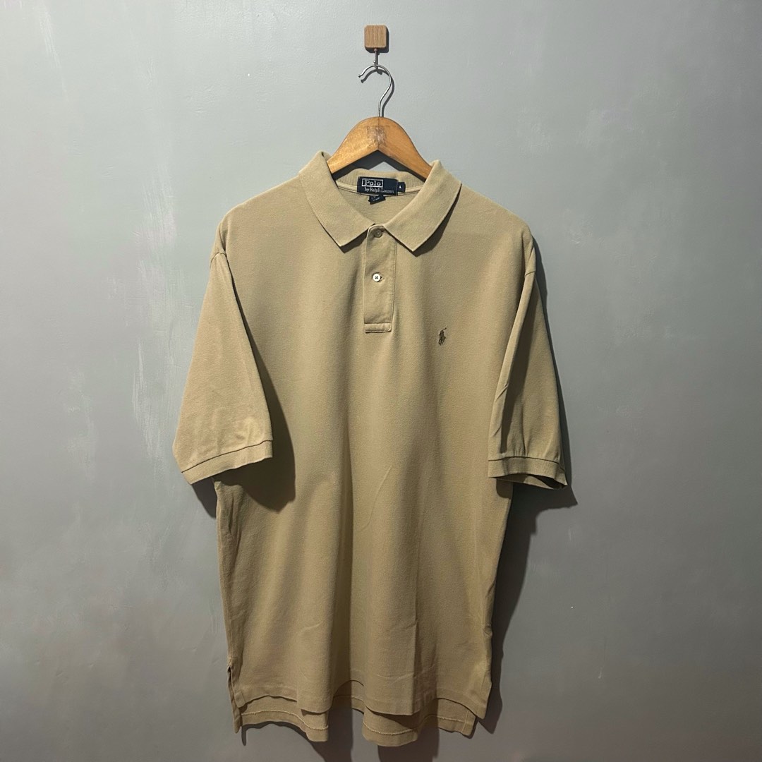 Vintage Polo Ralph Lauren Beige Polo Shirt, Men's Fashion, Tops & Sets ...
