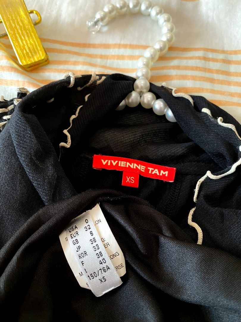 Vivienne Tam - Ruffle Netting Merrow - Stiching Dress, Women's Fashion ...