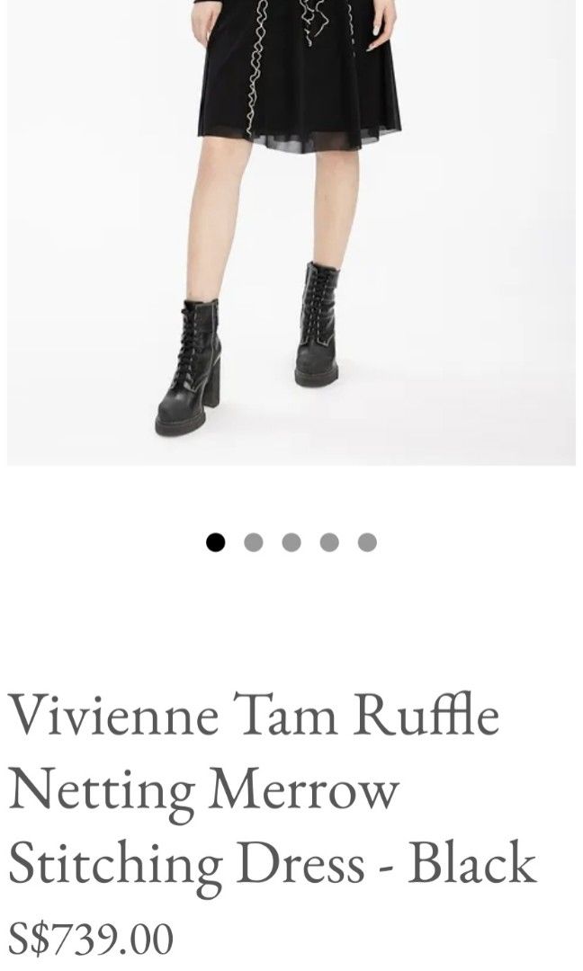 Vivienne Tam - Ruffle Netting Merrow - Stiching Dress, Women's Fashion ...