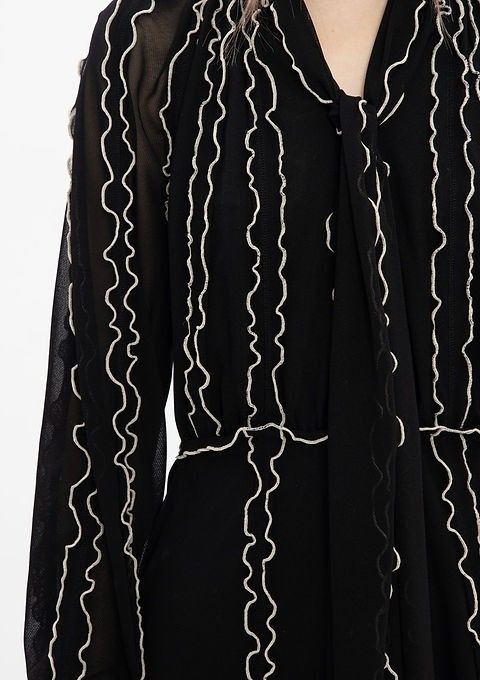 Vivienne Tam - Ruffle Netting Merrow - Stiching Dress, Women's Fashion ...