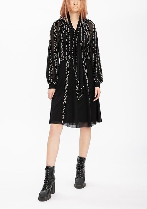 Vivienne Tam - Ruffle Netting Merrow - Stiching Dress, Women's Fashion ...