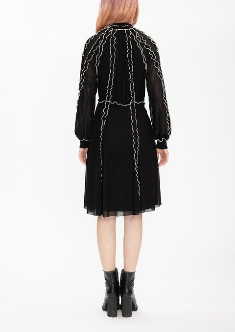 Vivienne Tam - Ruffle Netting Merrow - Stiching Dress, Women's Fashion ...
