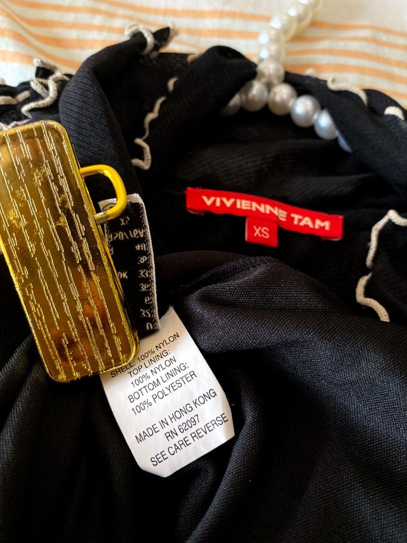 Vivienne Tam - Ruffle Netting Merrow - Stiching Dress, Women's Fashion ...