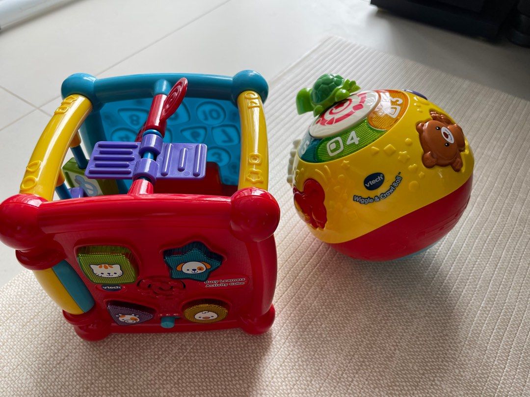 Vtech activity cube & Vtech wiggle & crawl ball, Babies & Kids, Infant ...
