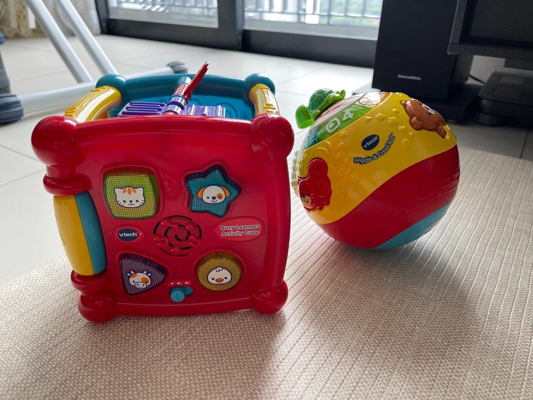 Vtech activity cube & Vtech wiggle & crawl ball, Babies & Kids, Infant ...