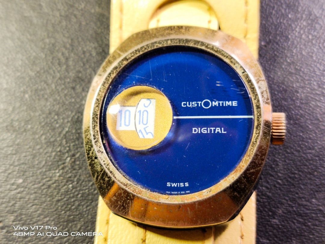 Vtg Customtime Jump Hour Mechanical Hand-Winding Watch, Men's Fashion ...