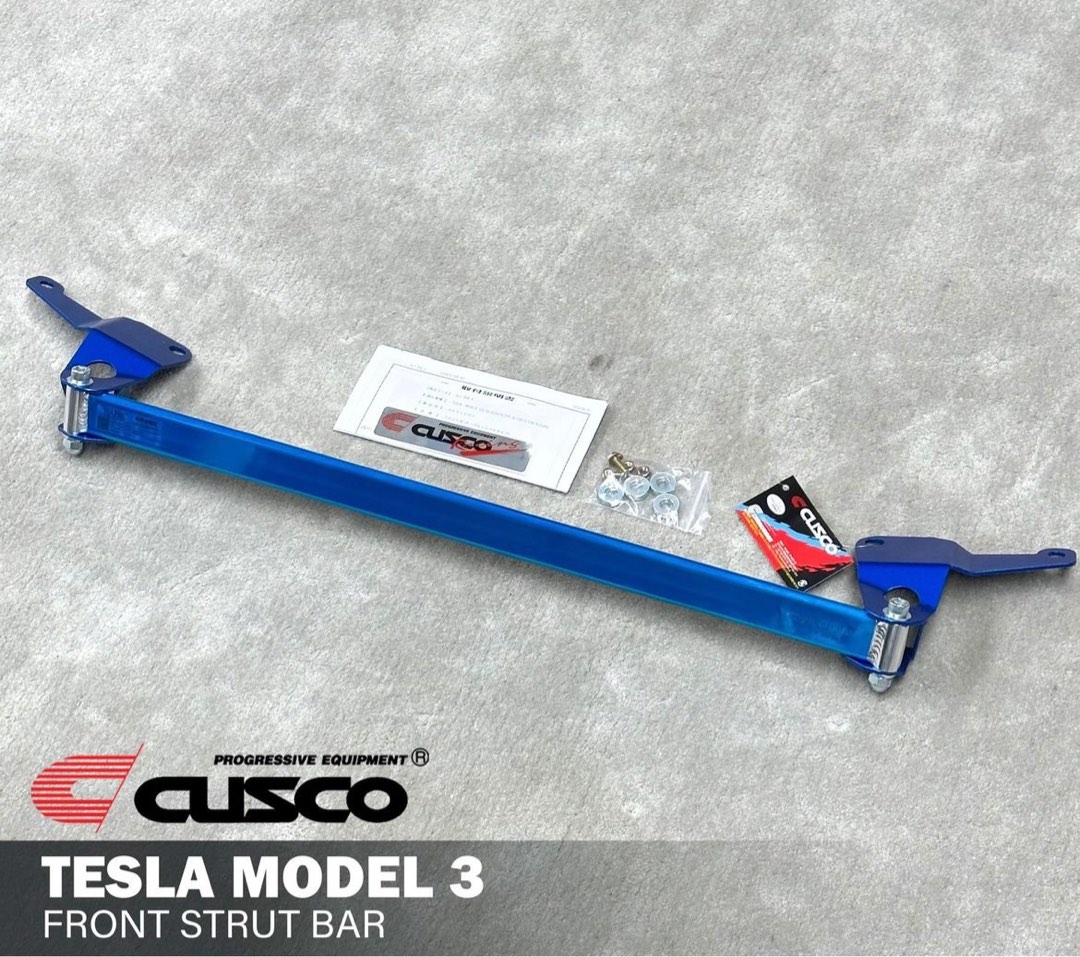 (W Install) Tesla Model 3 / Y Cusco Front Strut Bar, Car Accessories ...