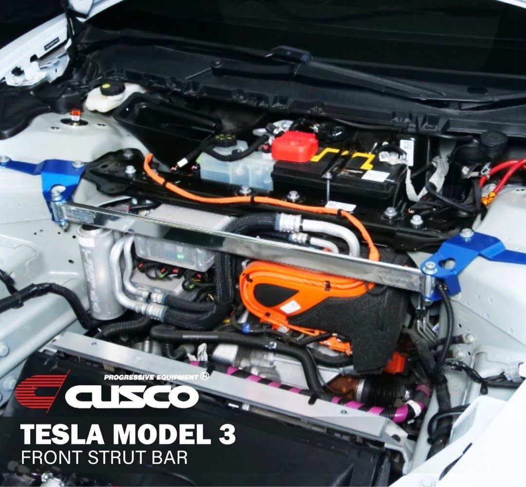 (W Install) Tesla Model 3 / Y Cusco Front Strut Bar, Car Accessories ...