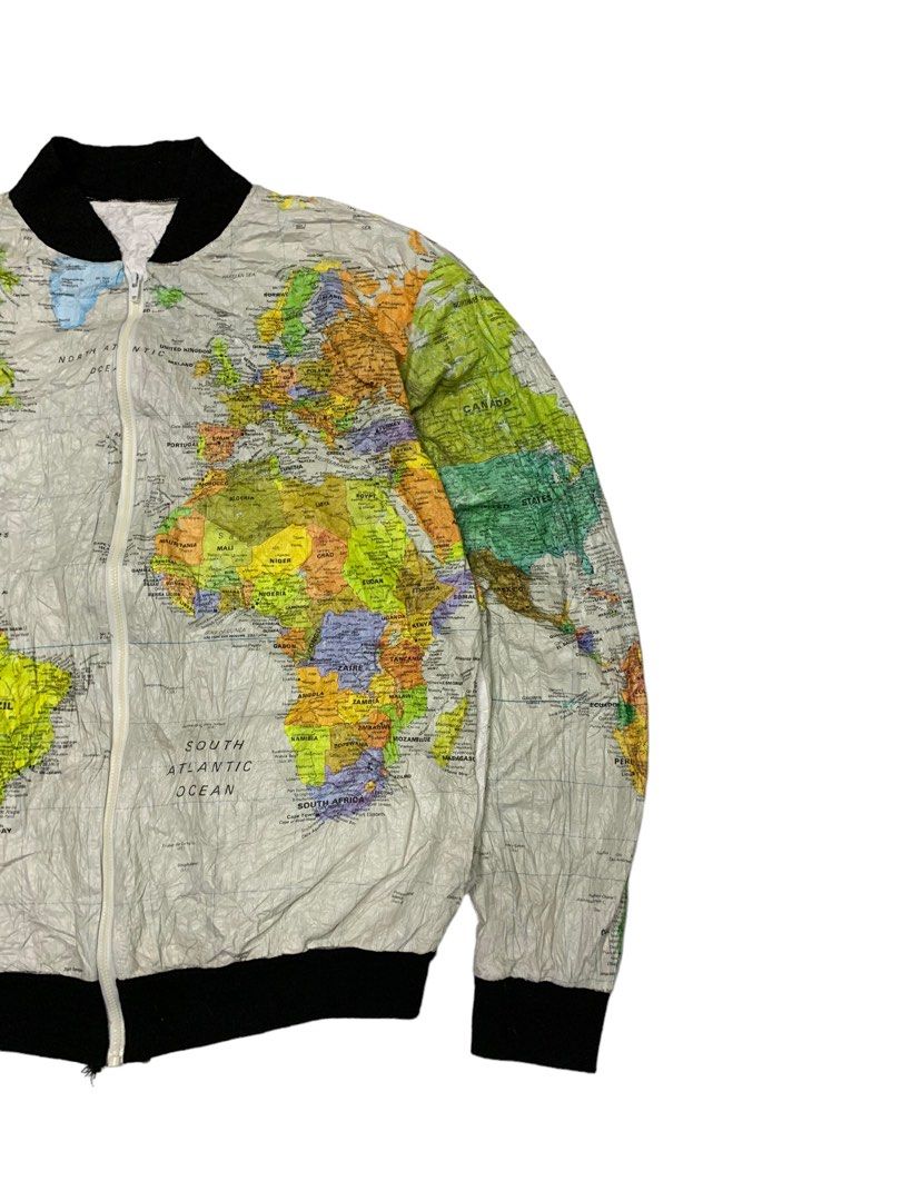 WORLD MAP TYVEK JACKETS WORN BY KURT COBAIN, Men's Fashion, Coats ...