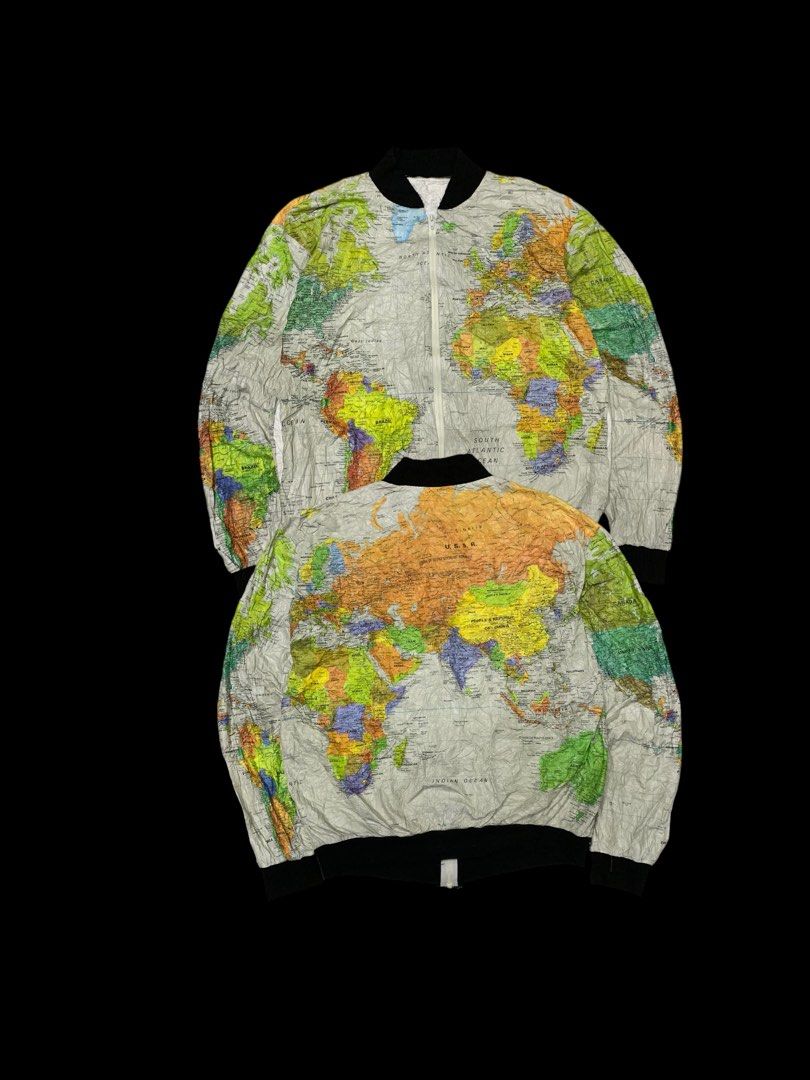 WORLD MAP TYVEK JACKETS WORN BY KURT COBAIN, Men's Fashion, Coats ...