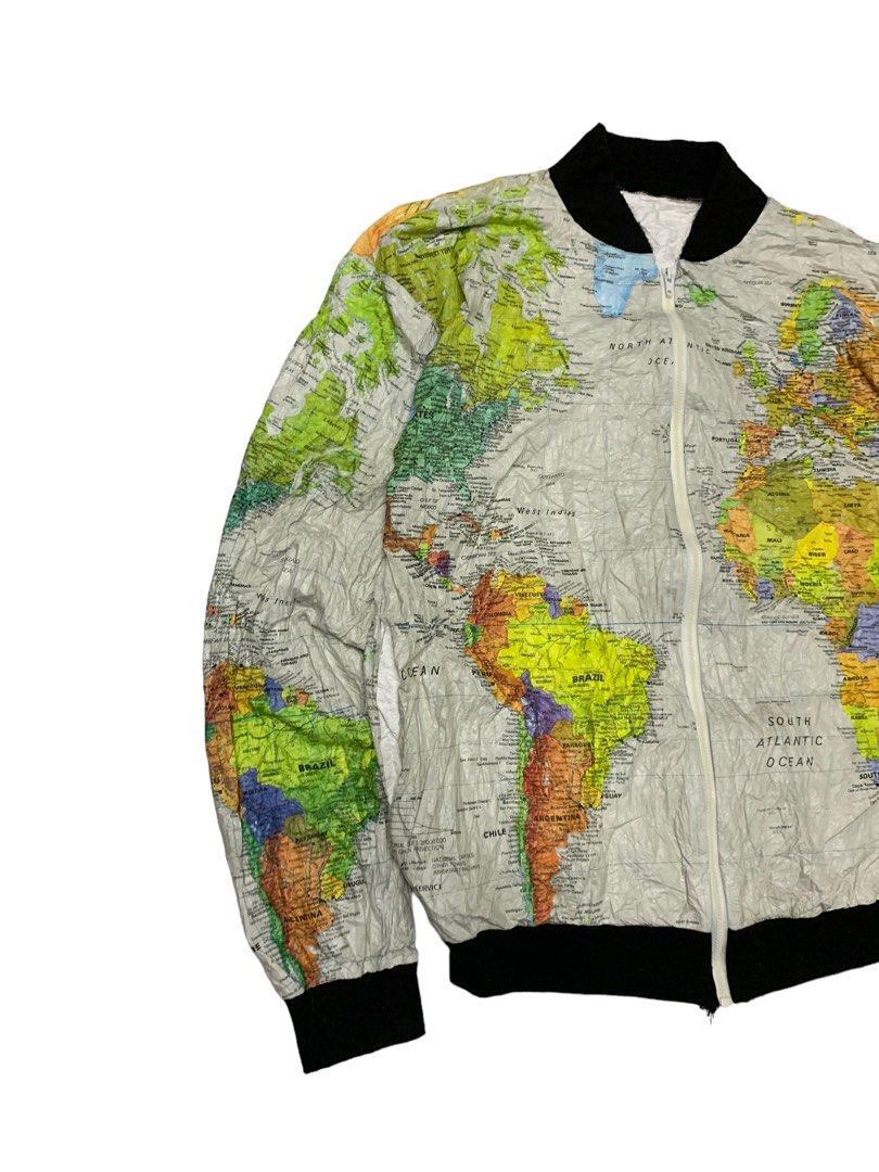 WORLD MAP TYVEK JACKETS WORN BY KURT COBAIN, Men's Fashion, Coats ...