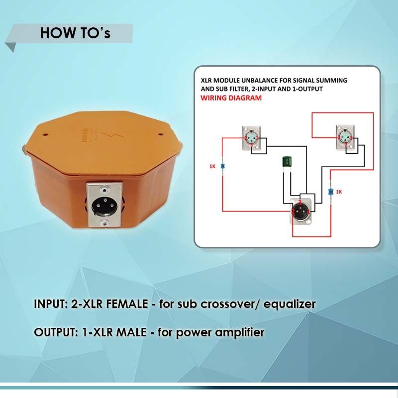 XLR MODULE UNBALANCE FOR SIGNAL SUMMING AND SUB FILTER, 3-PIN 2-INPUT ...