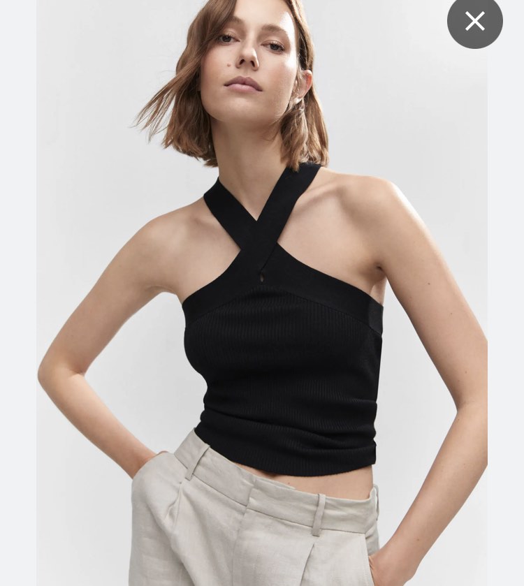 ZARA RIBBED HALTER TOP, Women's Fashion, Tops, Sleeveless on Carousell