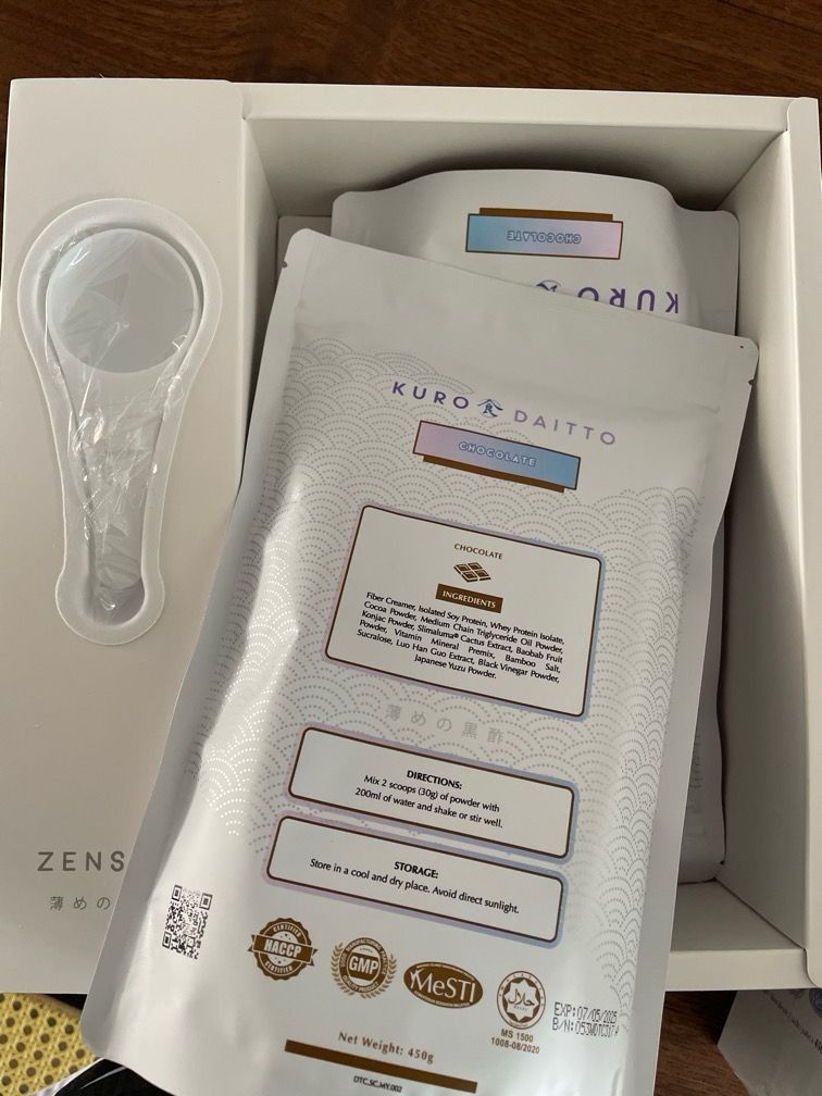 Zenso kuro daitto chocolate powder, Health & Nutrition, Health Monitors ...