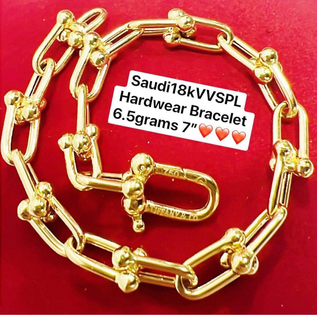 18K Gold Hardware bracelet 7" inches, Women's Fashion, Jewelry ...