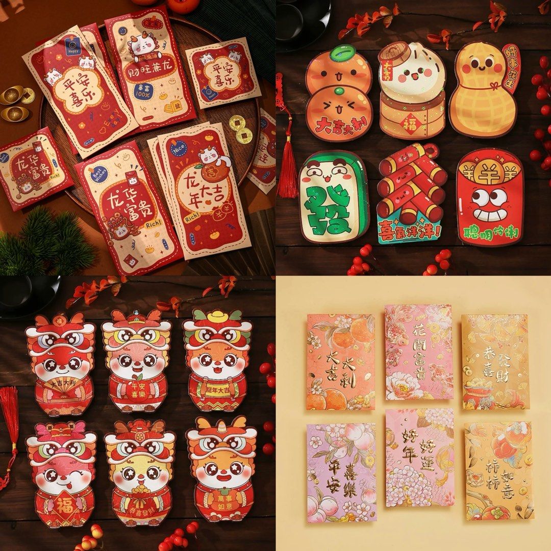 2024 cny cute dragon cartoon red packet, Hobbies & Toys, Stationery ...