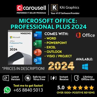 Microsoft Office Professional Plus / Home & Business 2021 Lifetime- Word / Excel / PowerPoint ...