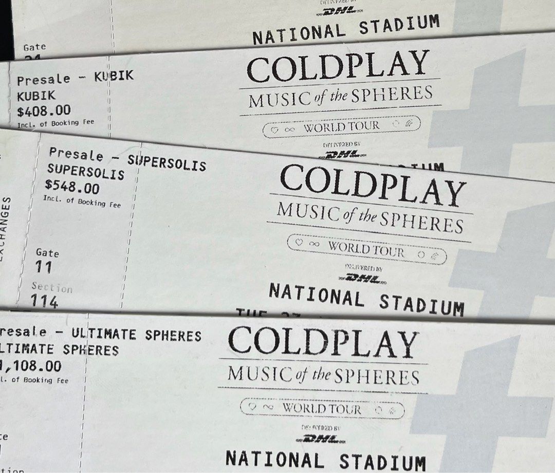 Cost Price 1x 23 Jan Kubik VIP Standing Coldplay, Tickets & Vouchers ...