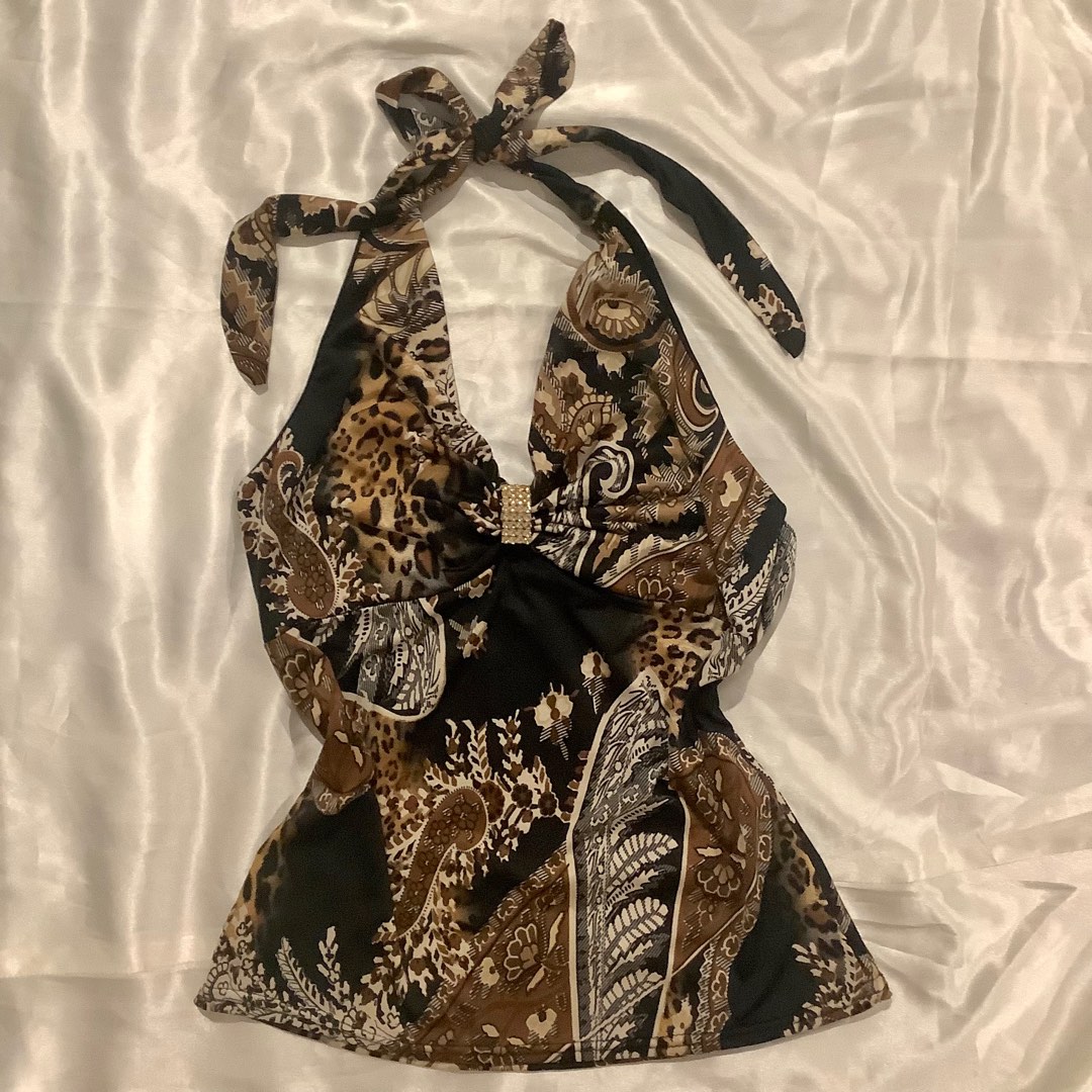 90’s Vintage italian style halter top, Women's Fashion, Tops ...