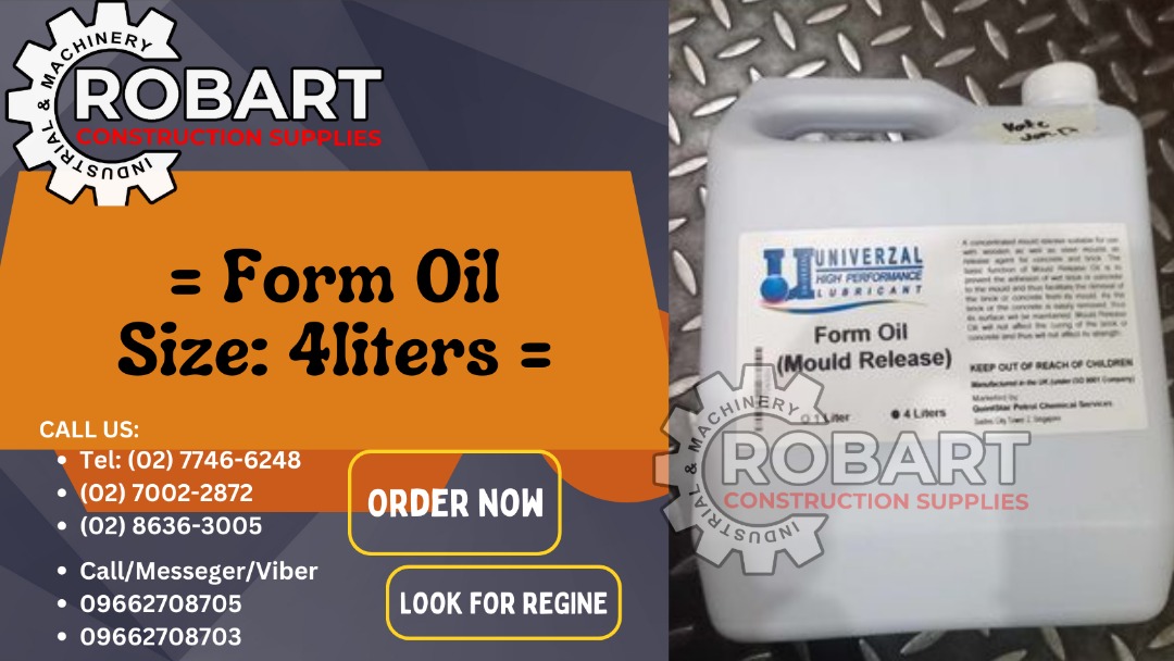 = Form Oil Size: 4liters =, Commercial & Industrial, Construction Tools ...