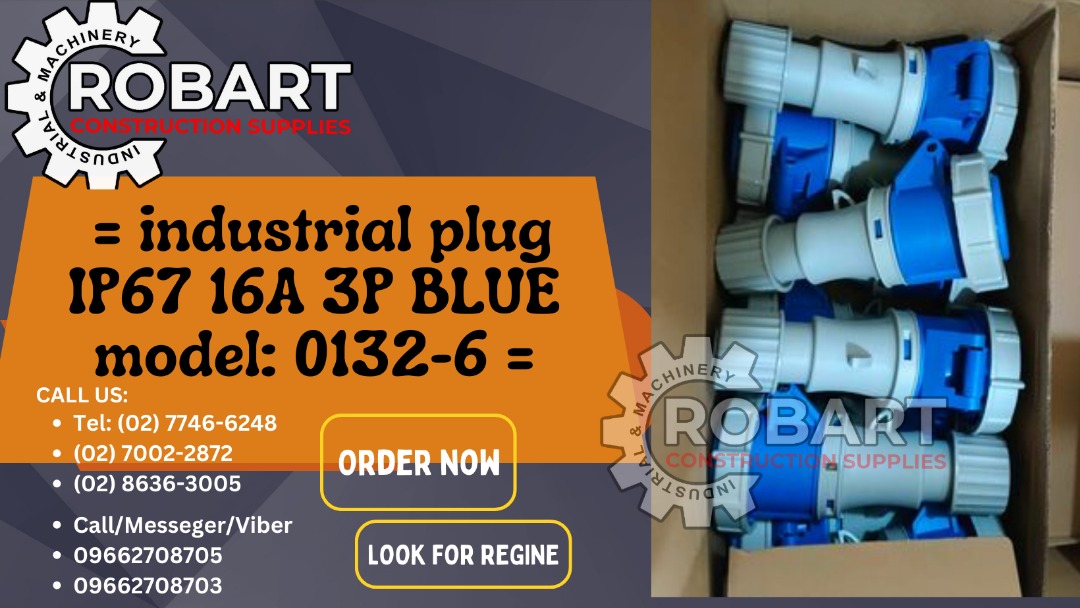 = industrial plug IP67 16A 3P BLUE model: 0132-6 =, Commercial ...