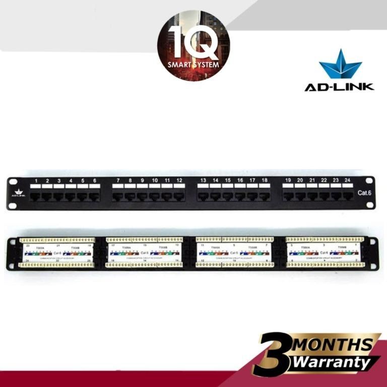 ADLINK 24 Ports Patch Panel CAT6 Fully Load, Computers & Tech, Parts & Accessories, Other ...
