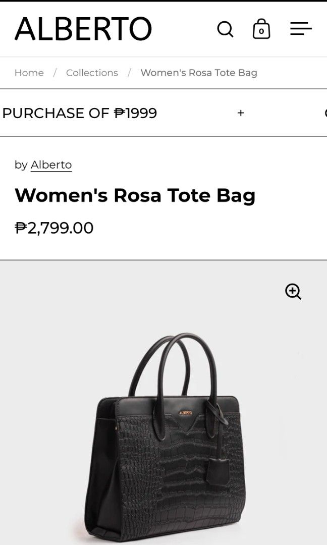Alberto Rosa Tote Bag in Black, Women's Fashion, Bags & Wallets, Tote ...