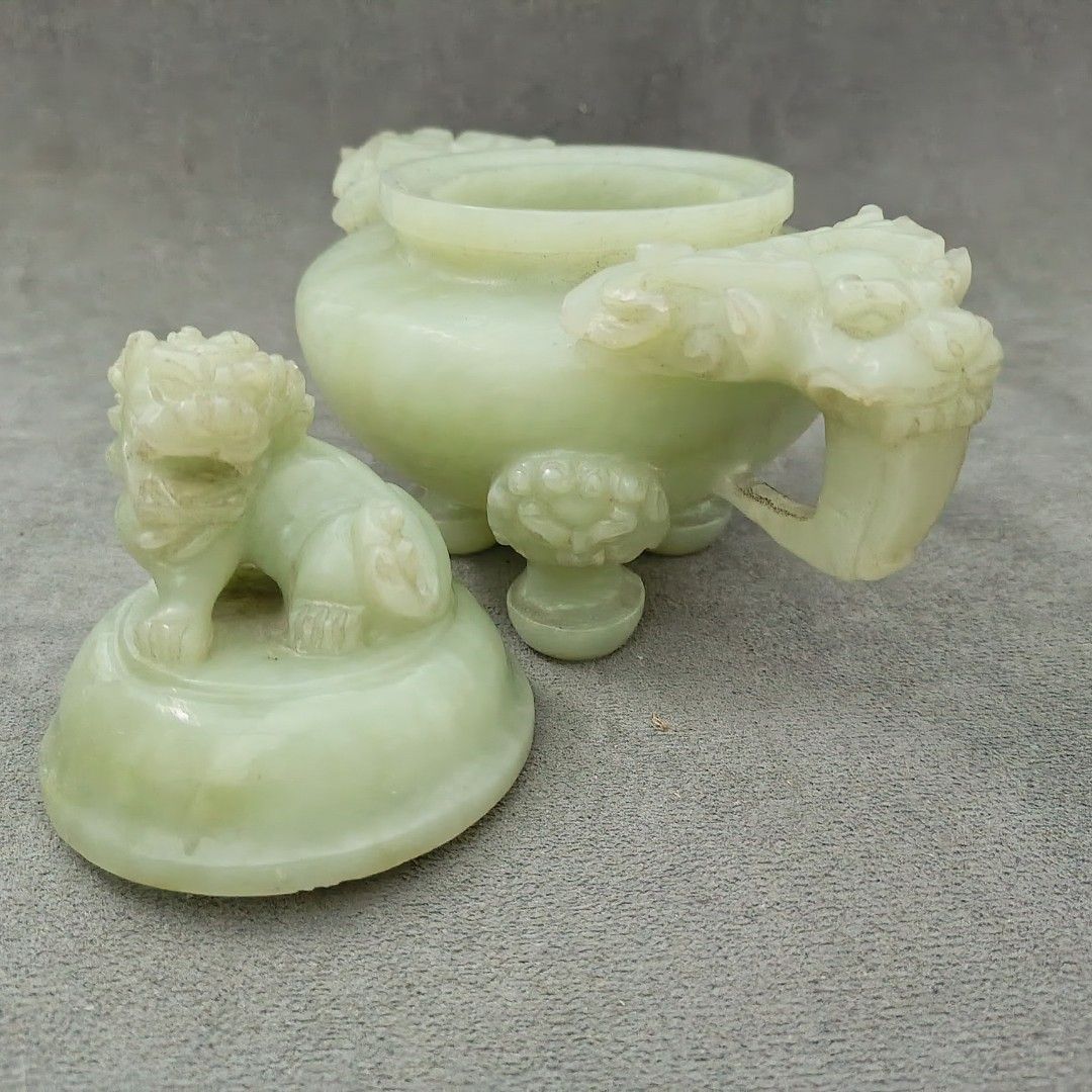 Antique Jade Fu Dog Lion censer, Hobbies & Toys, Memorabilia ...