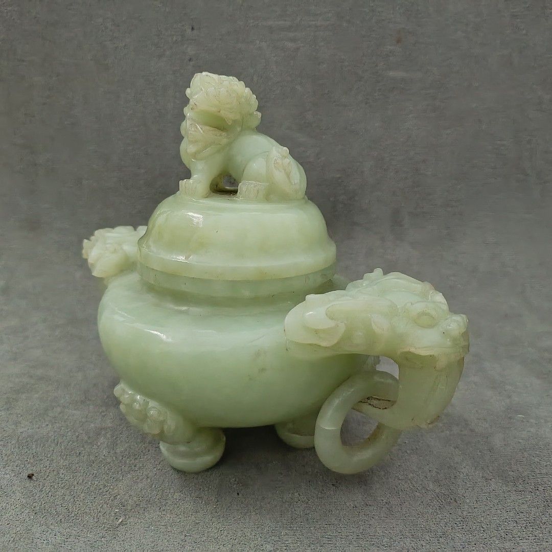 Antique Jade Fu Dog Lion censer, Hobbies & Toys, Memorabilia ...