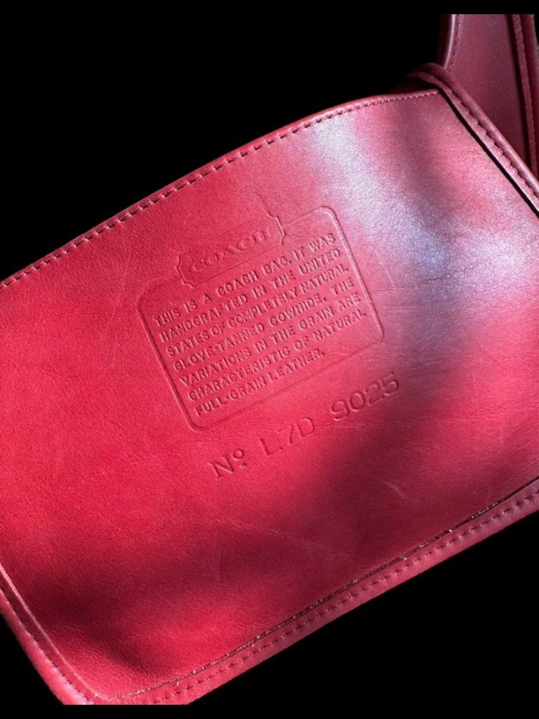 Authentic Coach vintage leather Ergo zip hobo red shoulder bag 9025 ...